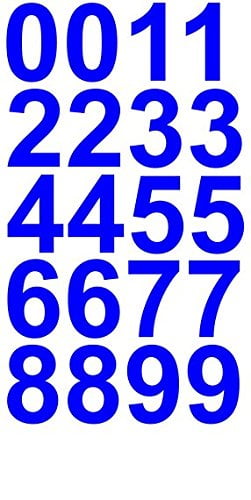 Sheet of 1 Inch (Blue) Numbers Vinyl Custom Street Address Mailbox ...