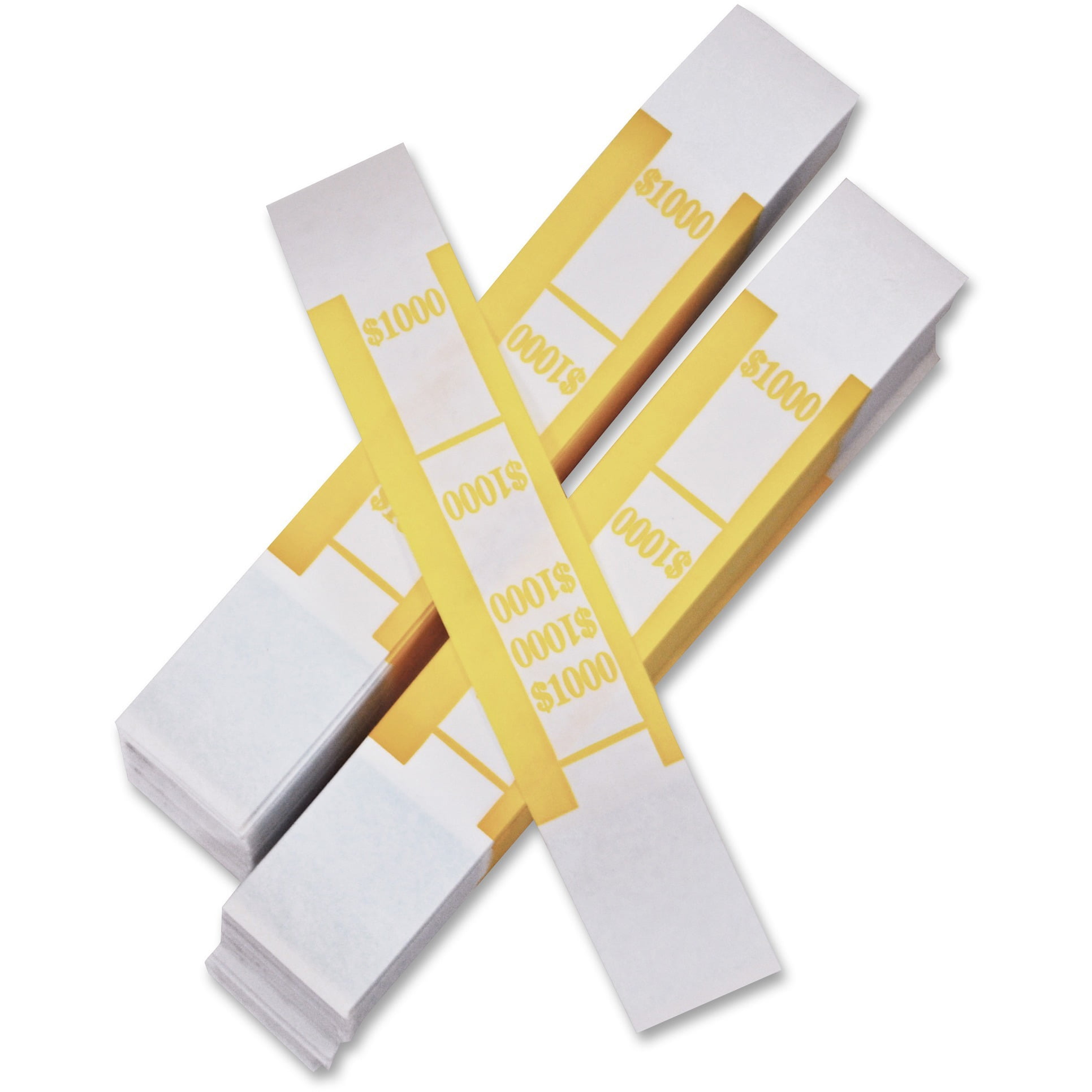 PM, PMC55031, Currency Straps, 1000 / Pack, Yellow - Walmart.com