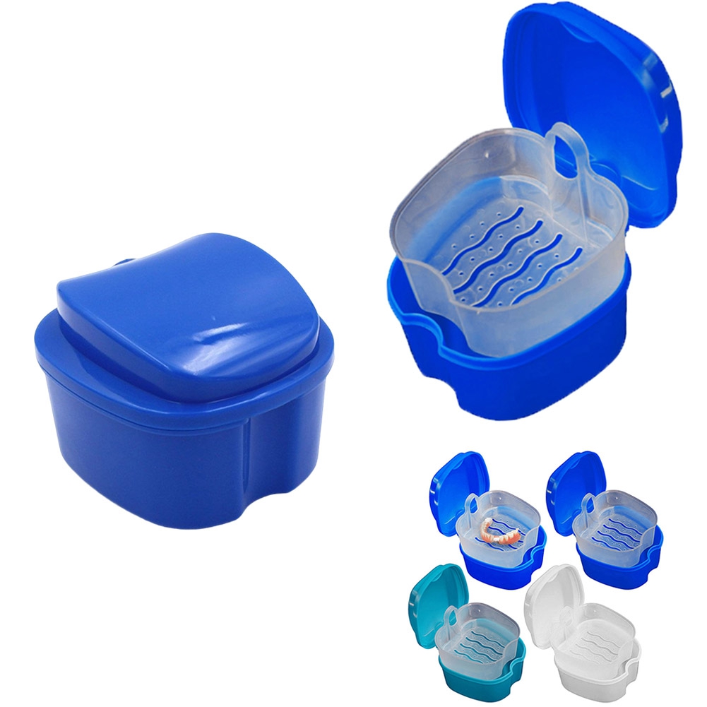 Minjieyu Denture Case with Strainer Basket for Travel Cleaning, Denture ...