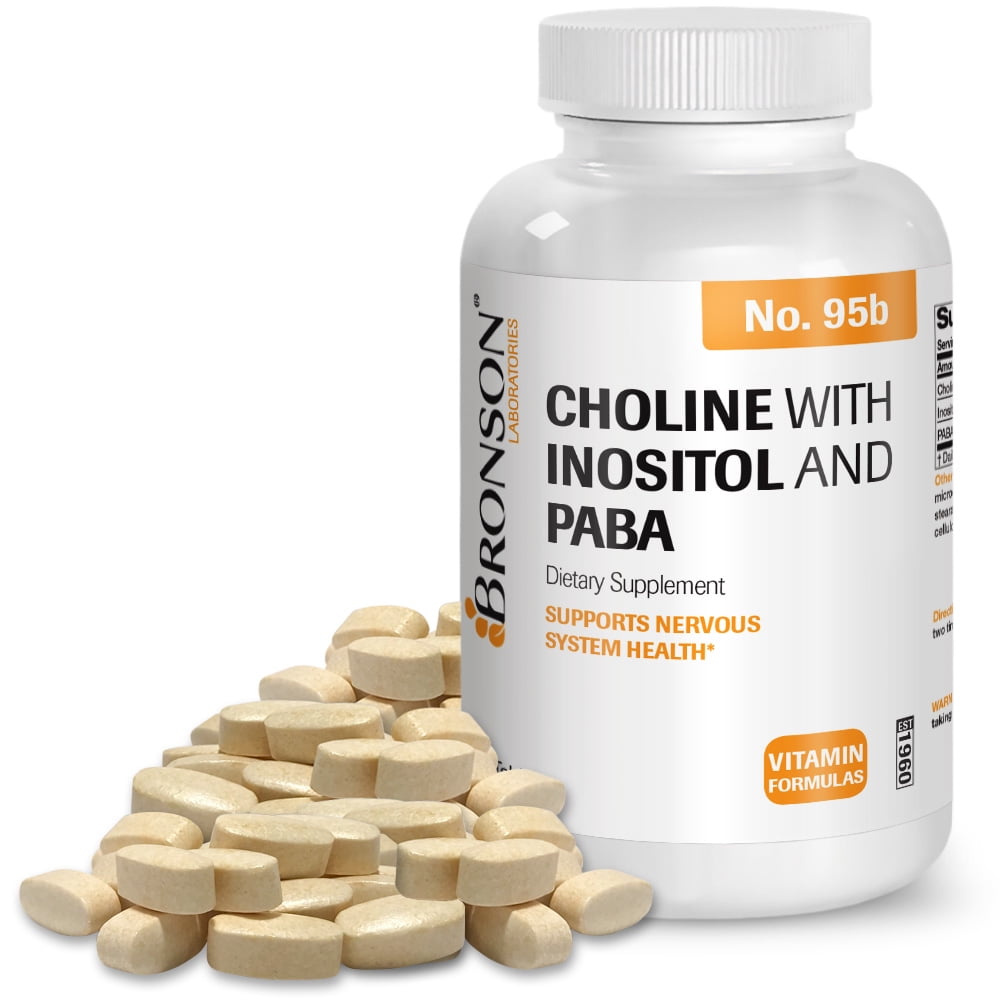 Bronson Choline with Inositol & PABA, 250 Tablets - Walmart.com ...