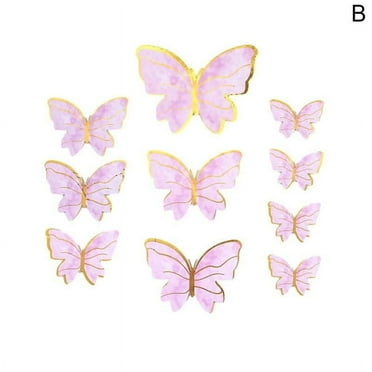ievspot 1 Set Butterfly Cake Decorations With Happy Birthday Acrylic ...