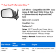 Left Mirror - Compatible with 1994 Isuzu Amigo S 4WD Sport Utility 2 ...