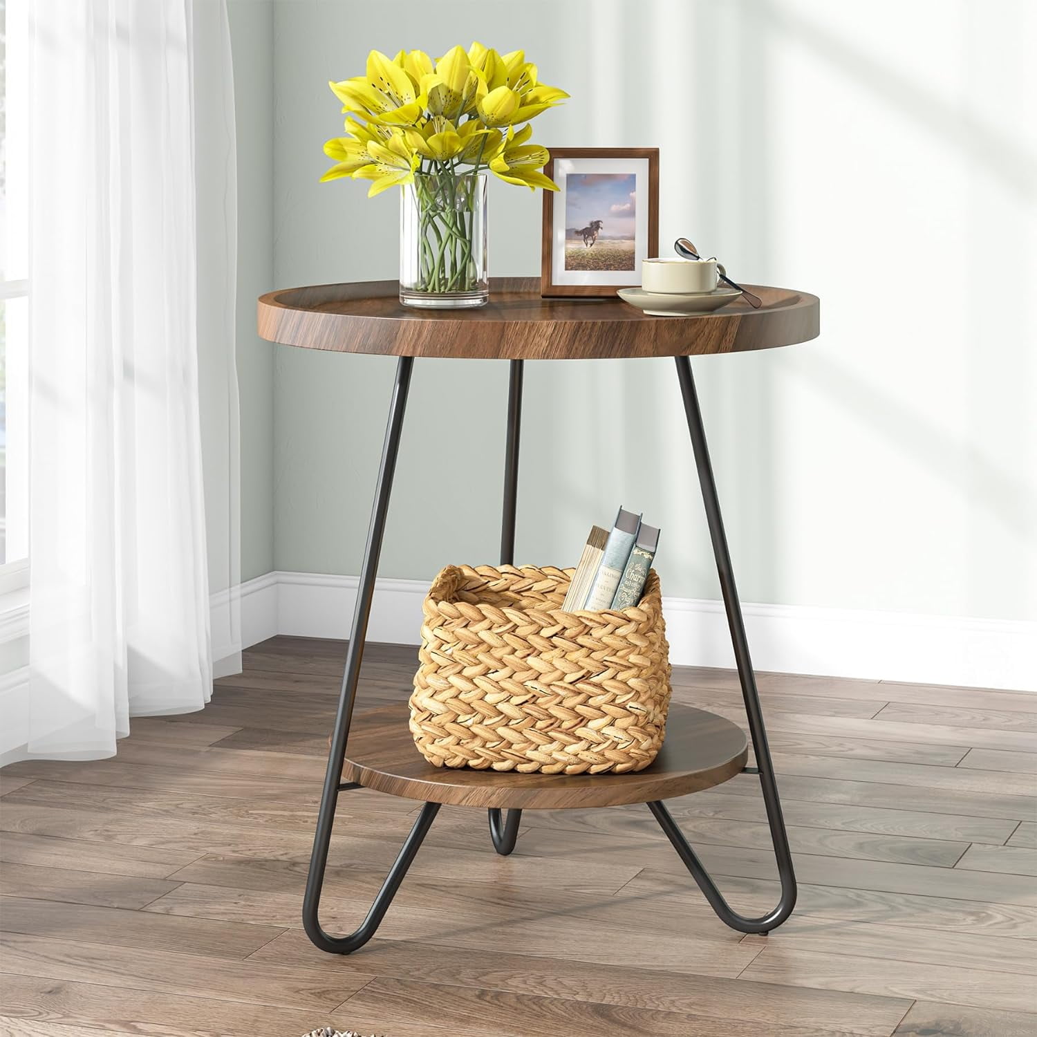 Click here for Tribesigns Round Side Table  2-Tier End Table With... prices