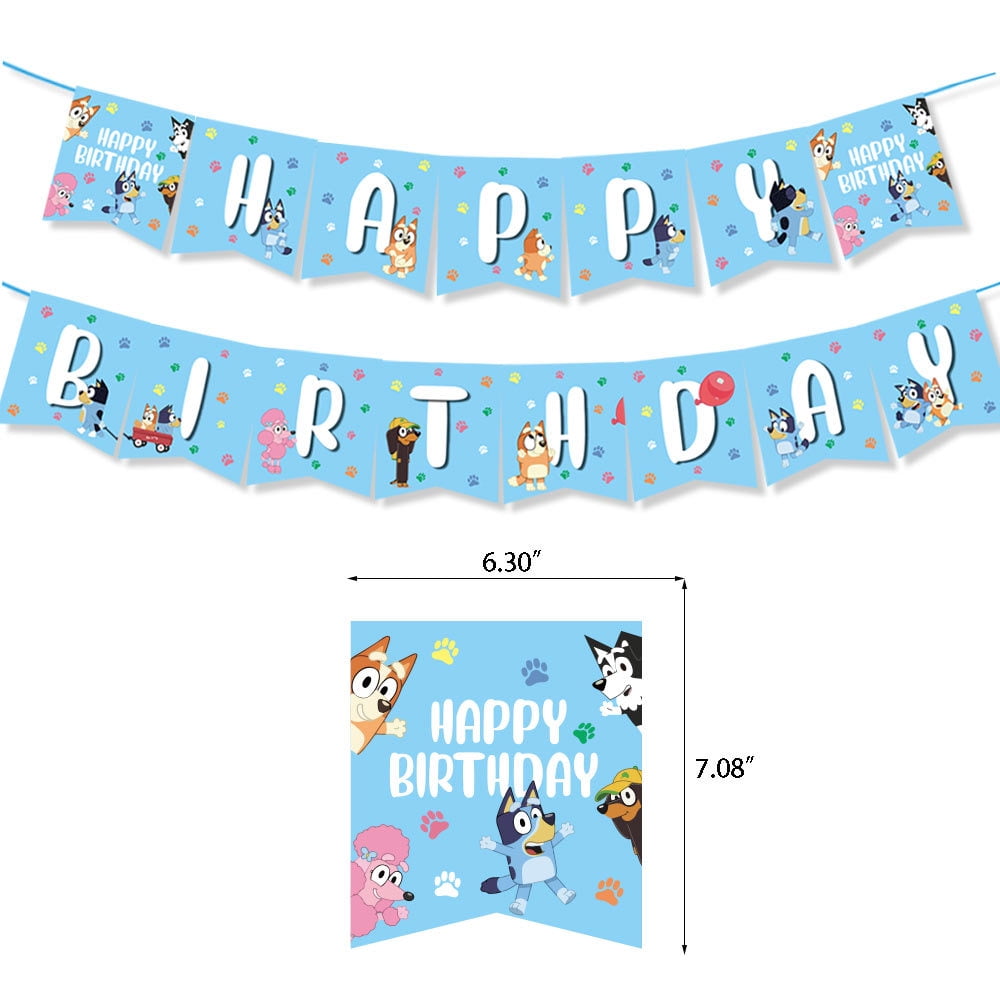Click here for Huifeifei Blueies Balloons Happy Birthday Banner P... prices
