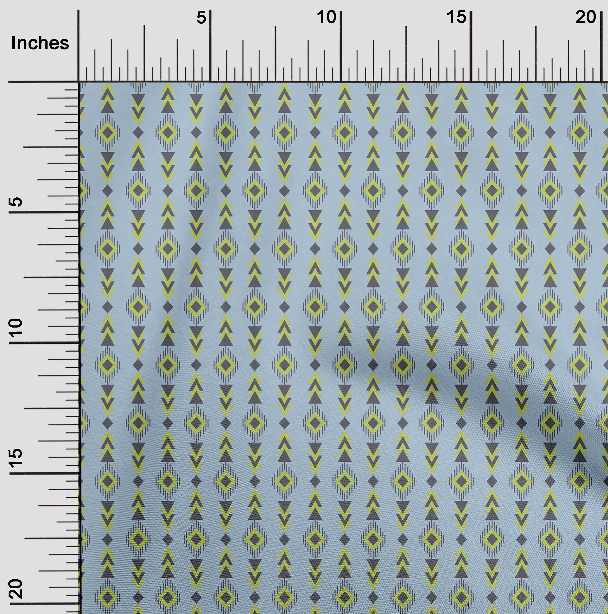 oneOone Organic Cotton Poplin Twill Fabric Diamond & Triangle Geometric ...