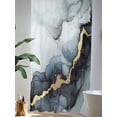 Abstract Art Marble Texture Sheer Curtains 108 Inch Long 1 Panel Black ...