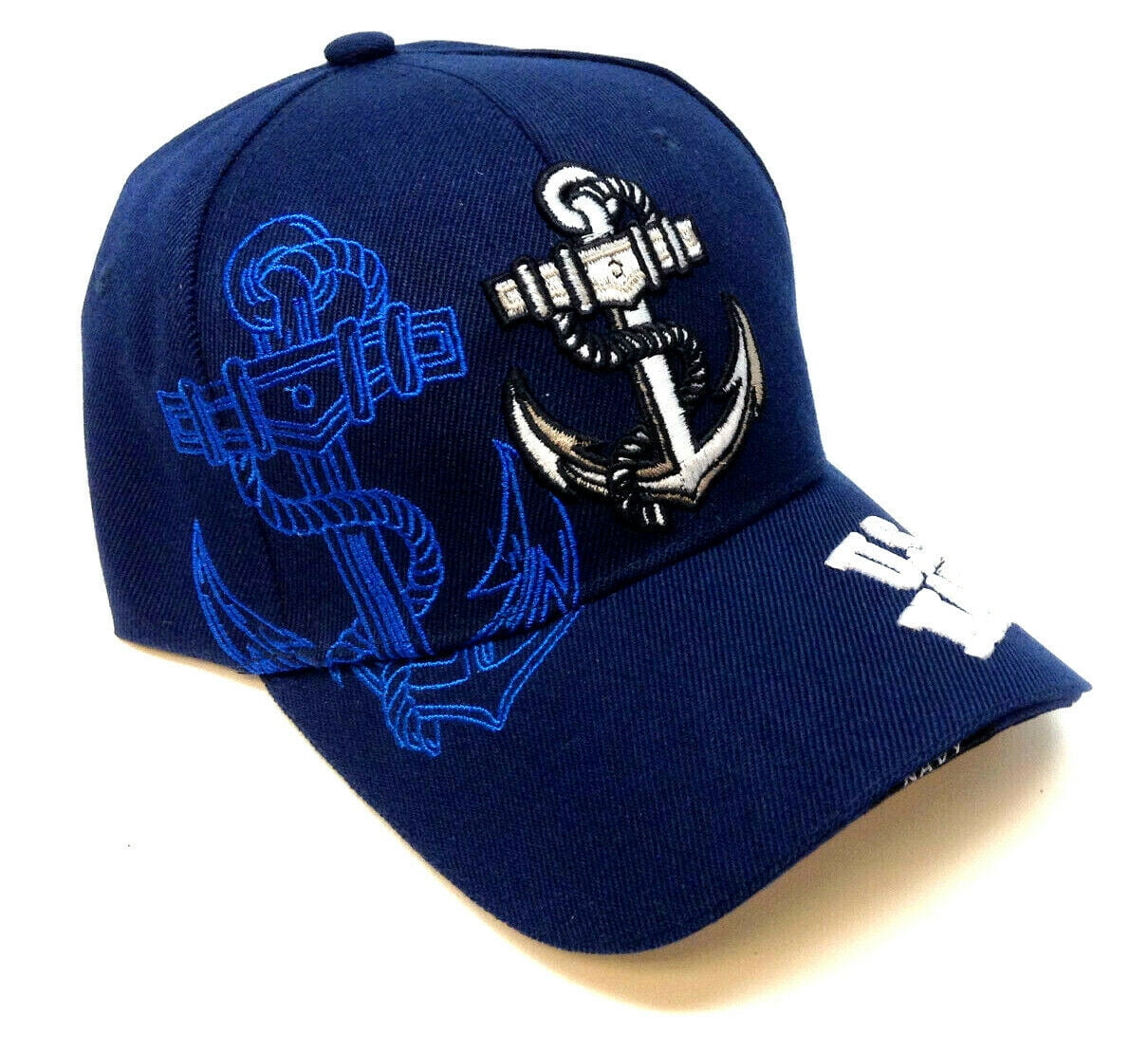 US United States Navy 3D Anchor Logo Blue Adjustable Hat - Walmart.com