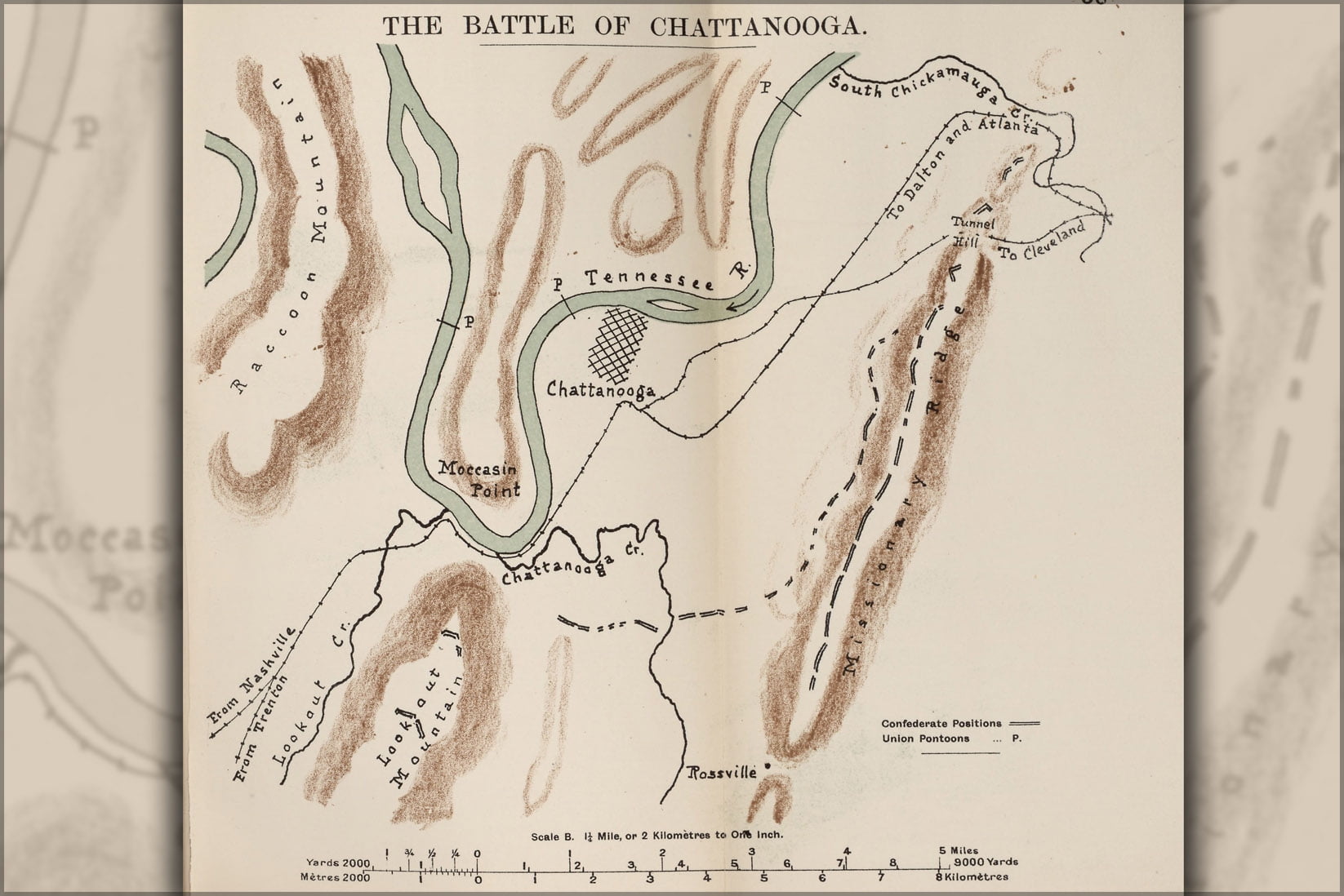 24"x36" Gallery Poster, civil war map of Battle of Chattanooga ...