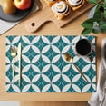 Abstract Art Cotton Linen Placemats Set of 4, Geometric Medieval ...