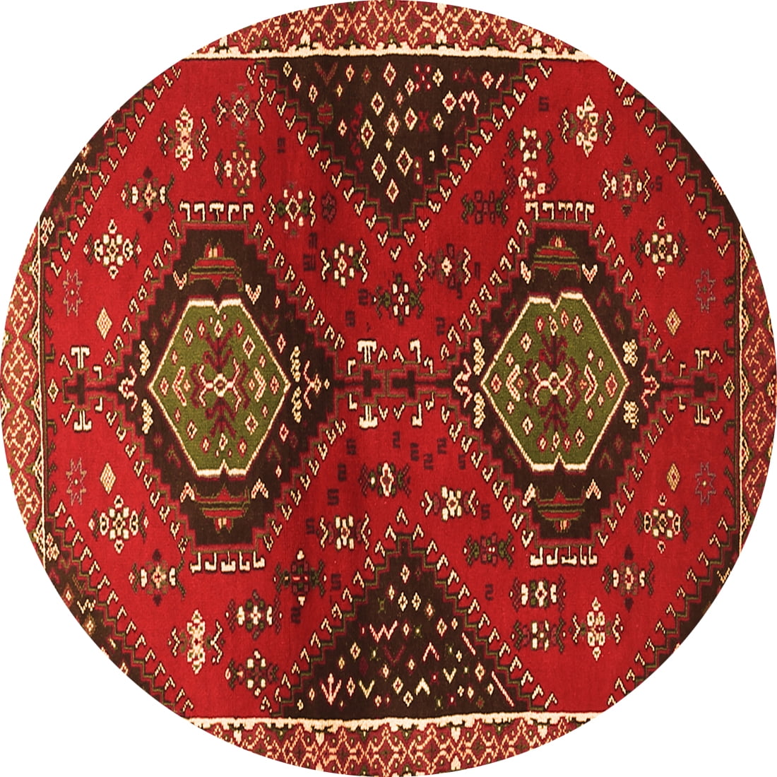 Ahgly Company Indoor Round Persian Orange Traditional Area Rugs, 8 ...