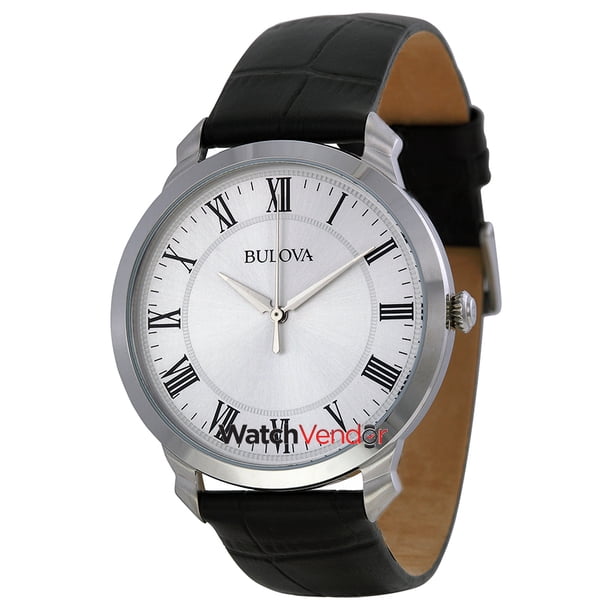 Bulova Dress Silver Dial Black Leather Men's Watch 96A133 - Walmart.ca