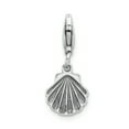 Sterling Silver Amore La Vita Polished Antiqued Clam Shell Charm ...