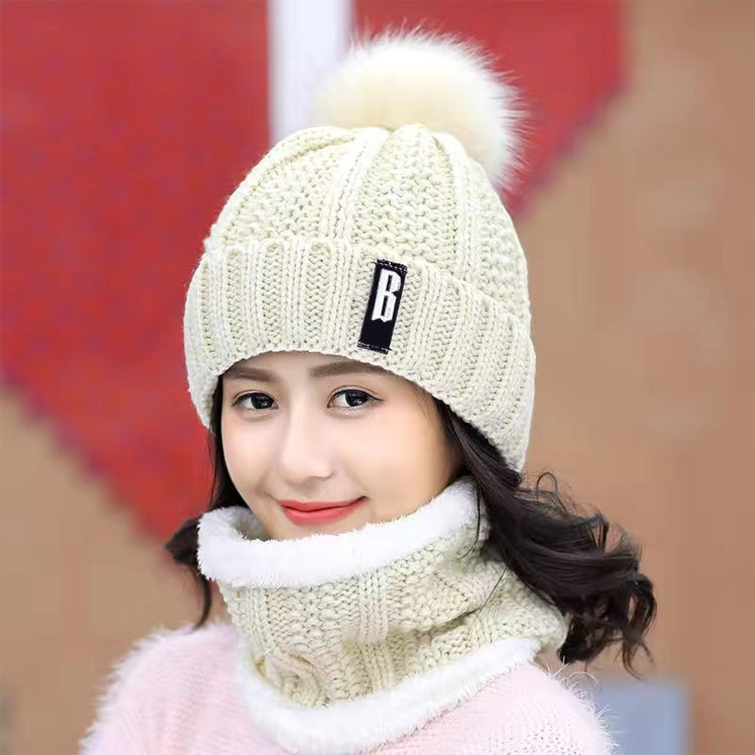 IMounTEK Winter Beanie Hat Scarf Set For Women Fleece Lined Warm IMounTEK Winter Beanie Hat Scarf Set For Women Fleece Lined Warm