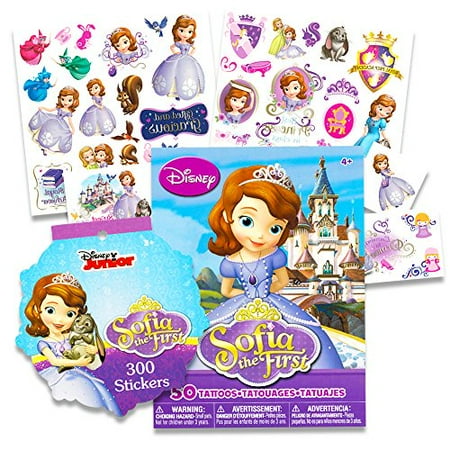 Disney Sofia The First Stickers & Tattoos Party Favor Set (200 Stickers ...