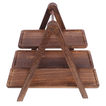Hammont Acacia Wood 3 Tiered Serving Tray Elegant Hosting Essential for ...