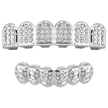 WORGEOUS Hip Hop Teeth Braces with Star and Gold Plated Fake Grills for ...