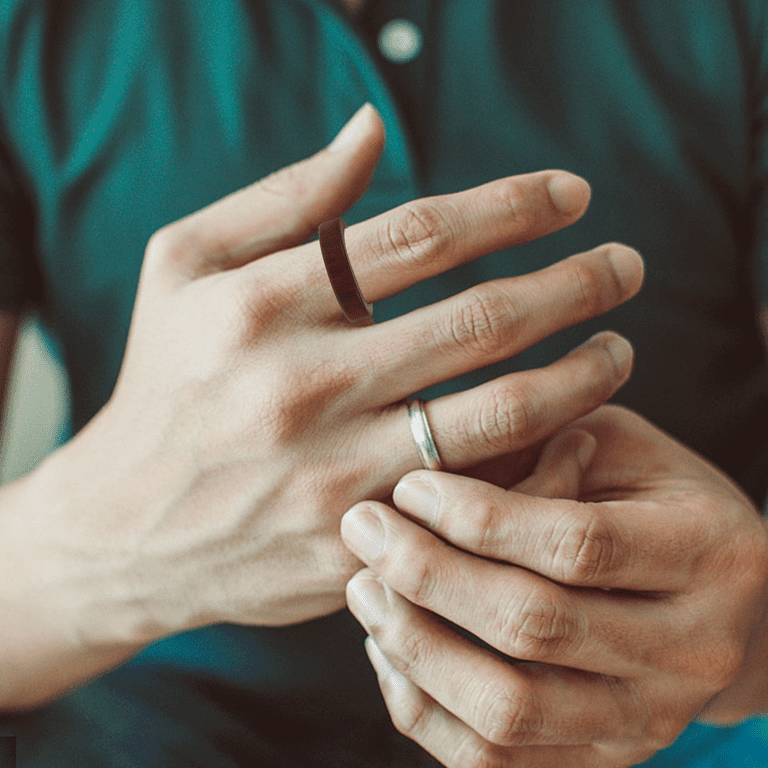 Wooden finger rings store