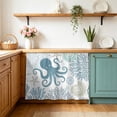 Blue Octopus Coastal Sink Skirt 11"W x 13"L, Dustproof Under Sink ...