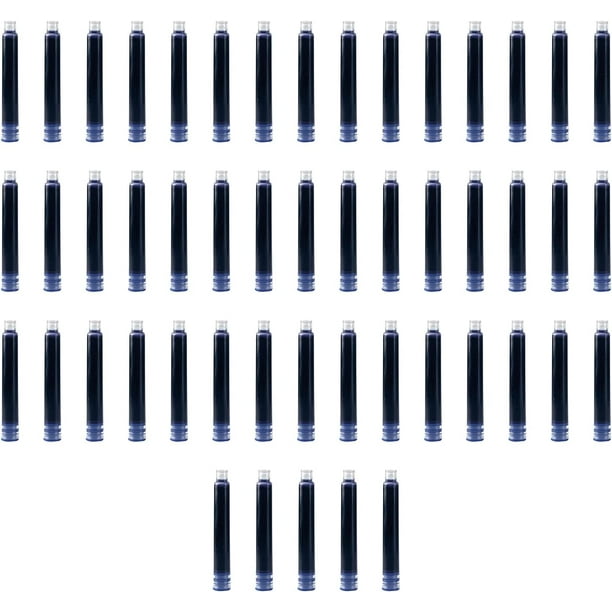 ORUYROP 50 Pieces Fountain Pen Ink Cartridges Dark Blue Color Ink ...