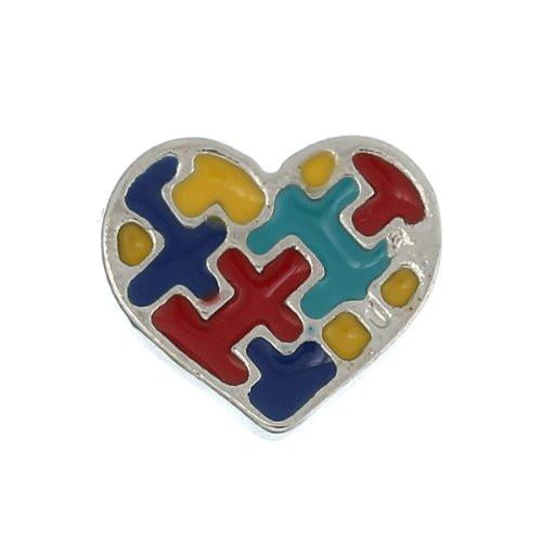 Puzzle Heart Floating Charms For Glass Living Memory Lockets - Walmart.com