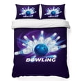Cartoon Bowling Blue Purple 3 Pieces Quilt Set,1 Quilt with 2 Shams ...