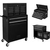 Three Tray Mobile Rolling Tool Cart with Large Wheels, Mechanic Cabinet ...