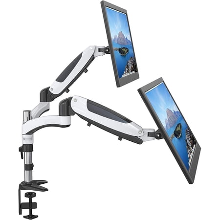 MSYMY Fully Adjustable Dual Gas Spring LCD Monitor Arm Desk Mount Stand ...