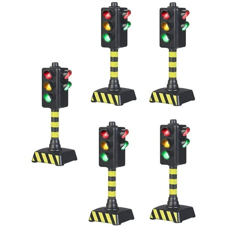 HTCM 5pcs Kids Traffic Light Lamp with Base Mini Stop Light Lamp Kiddie ...