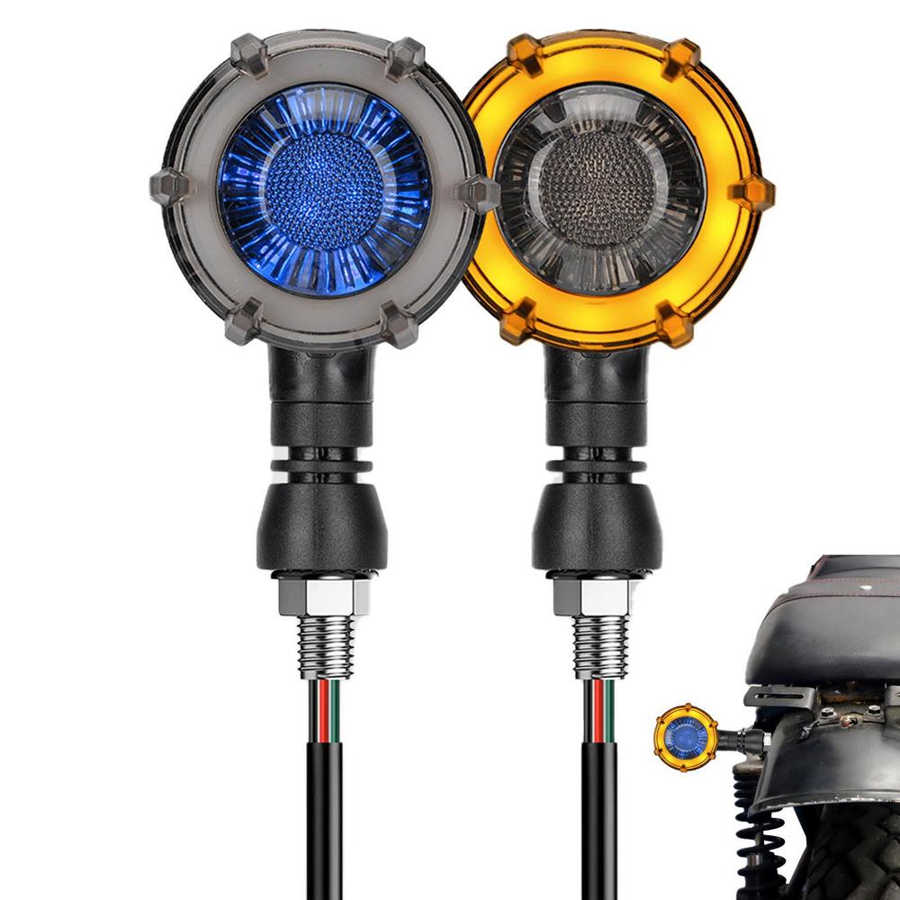 Tohuu Motorcycle Turn Signals 1pair Rotating LED Turn Signal Indicators ...