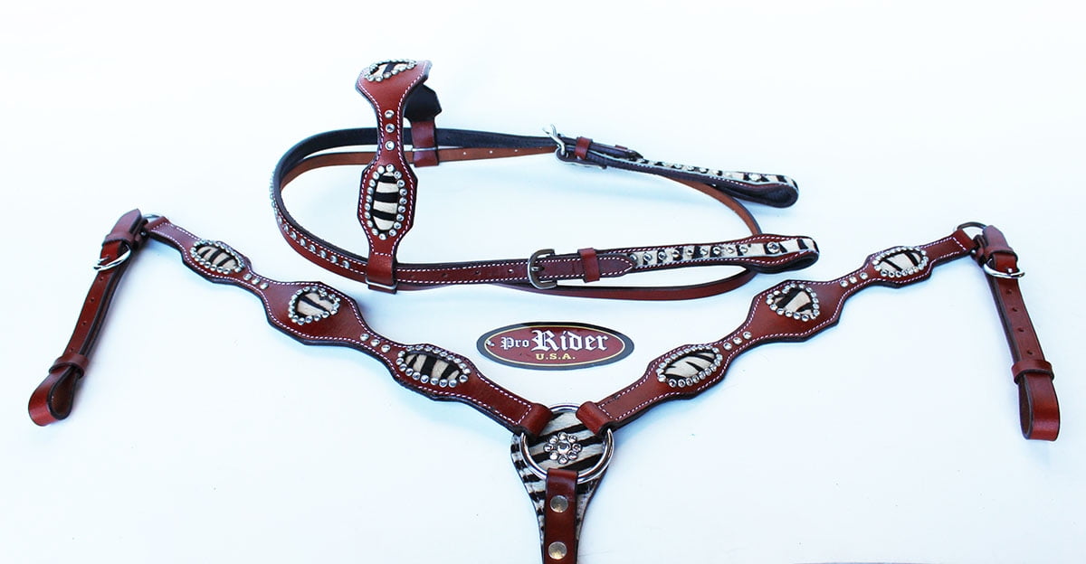 Horse Show Tack Bridle Western Leather Rodeo Headstall Breast Collar ...