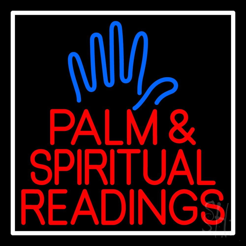 Red Palm And Spiritual Readings LED Neon Sign 24" Tall x 24" Wide ...