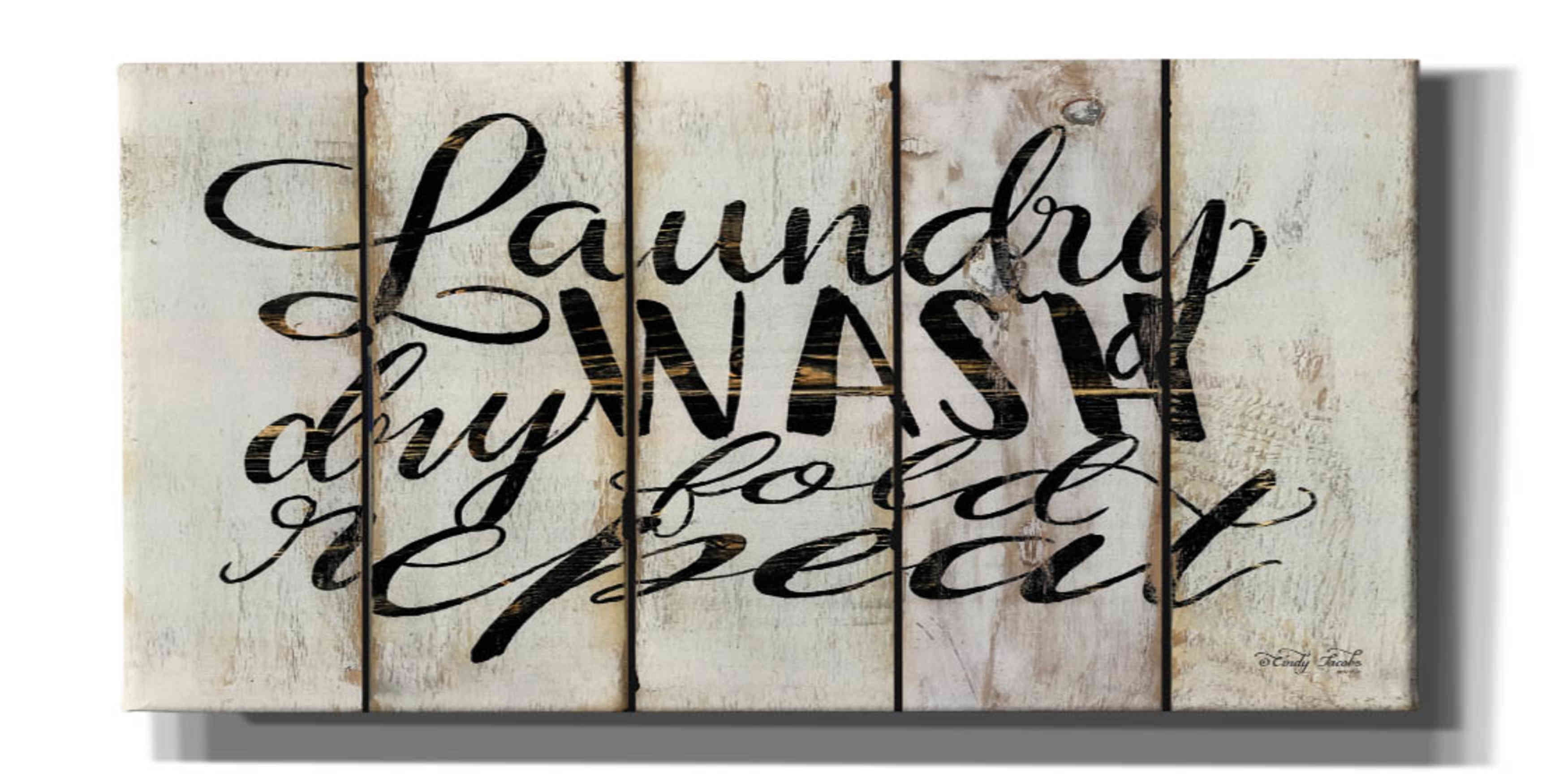 Epic Graffiti 'Laundry Duties on Wood Panels' by Cindy Jacobs, Canvas ...