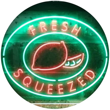 Fresh Squeezed Lemonade Dual Color LED Neon Sign Green & Red 12" x 8.5 ...