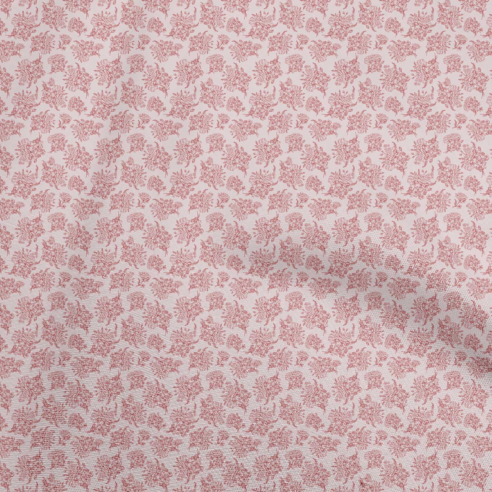 oneOone Silk Tabby Dusty Pink Fabric Toile Sewing Material Print Fabric ...