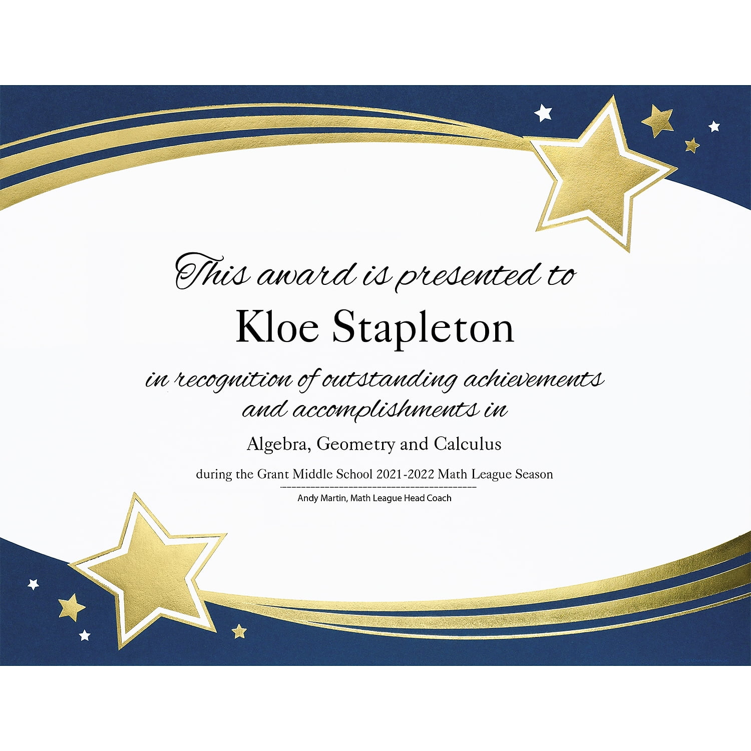 Star Certificate Template