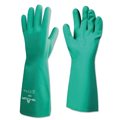 Nitrile Disposable Gloves, Gauntlet Cuff, Unlined Lined, 10/X-Large ...