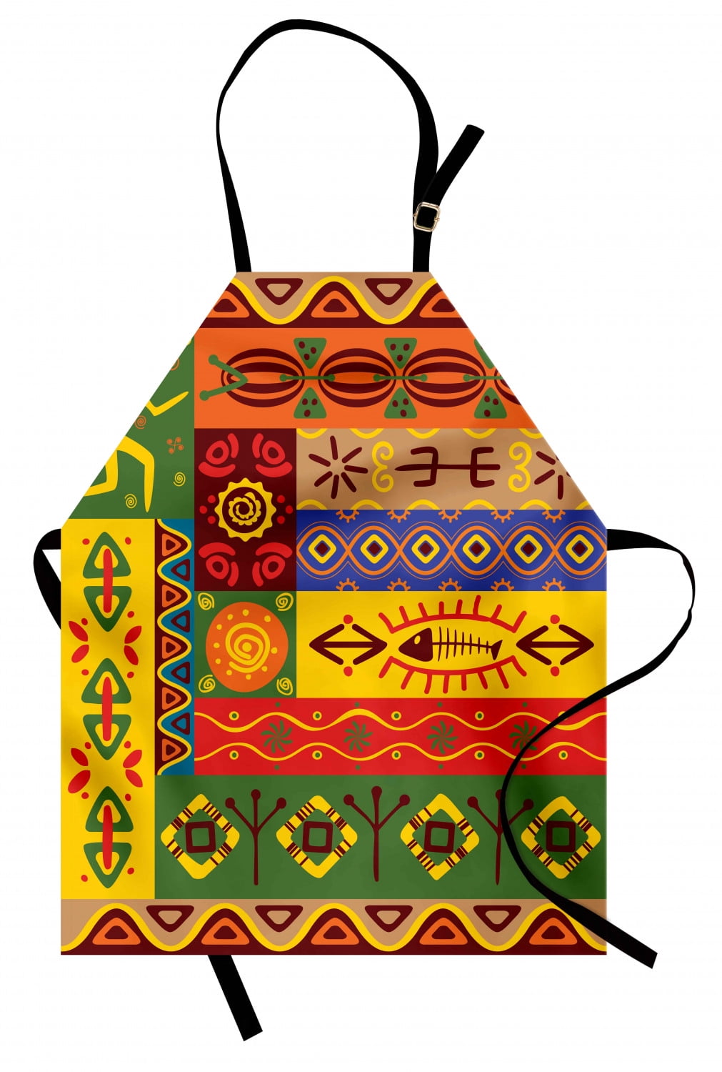 African Apron Abstract Ethnic West African Tribal Folk Art Forms with ...