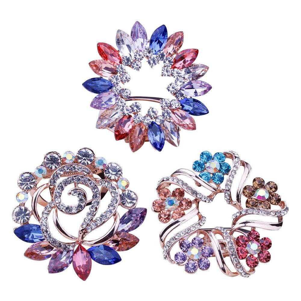3 Multi-Purposes wWomen’s Scarf Clip brooches Beautiful Sarf Ring ...