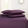 H&H Décor 4 Piece Microfiber Sheet Set Dark Purple Twin Deep Pocket 12 ...