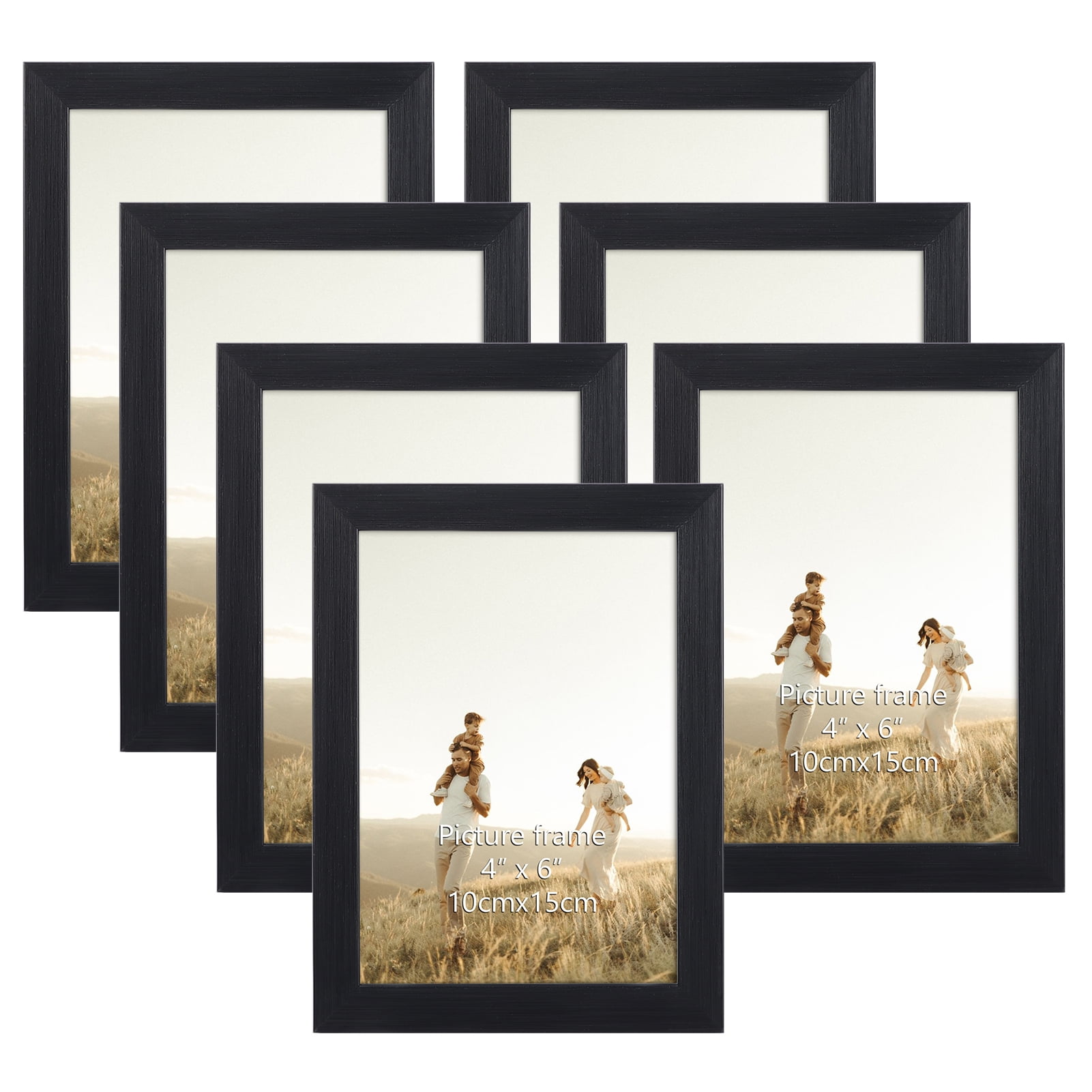 4x6 Picture Frame,Black, Photo Frames Set of 7 for Wall Mounting or ...
