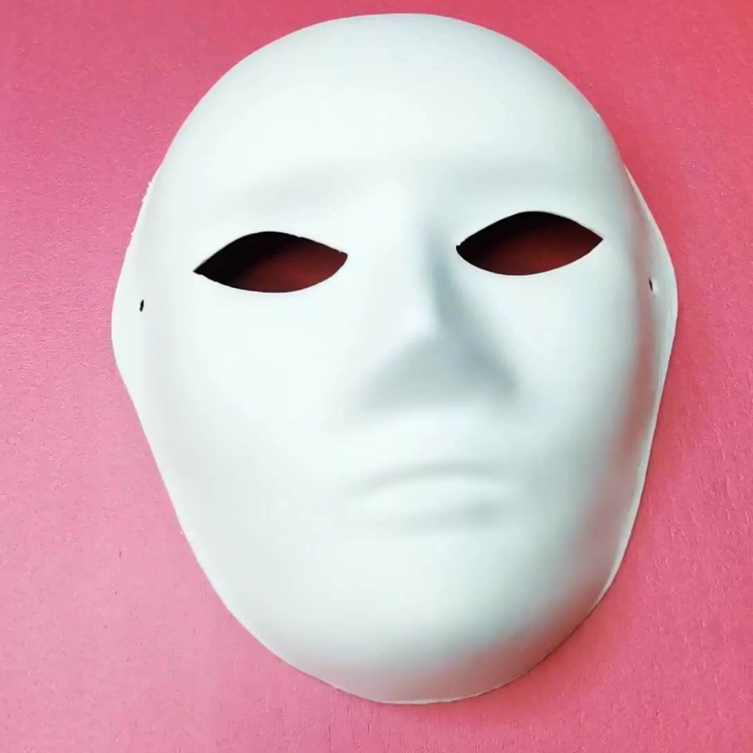 10 PCS DIY Máscaras de cara completa, Máscara de papel pintable ...