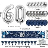 Specool 60th Birthday Party Decoration Kit, Navy Blue Silver, 60 Count - Walmart.com