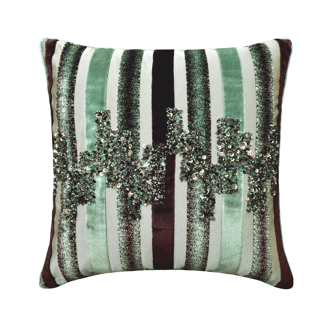 Decorative Pillow Case Covers With Zipper, Decorative Green 24"x24 ...