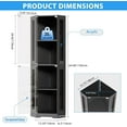 65" Corner Glass Display Cabinet with LED Lights, 4-Tier Showcase ...