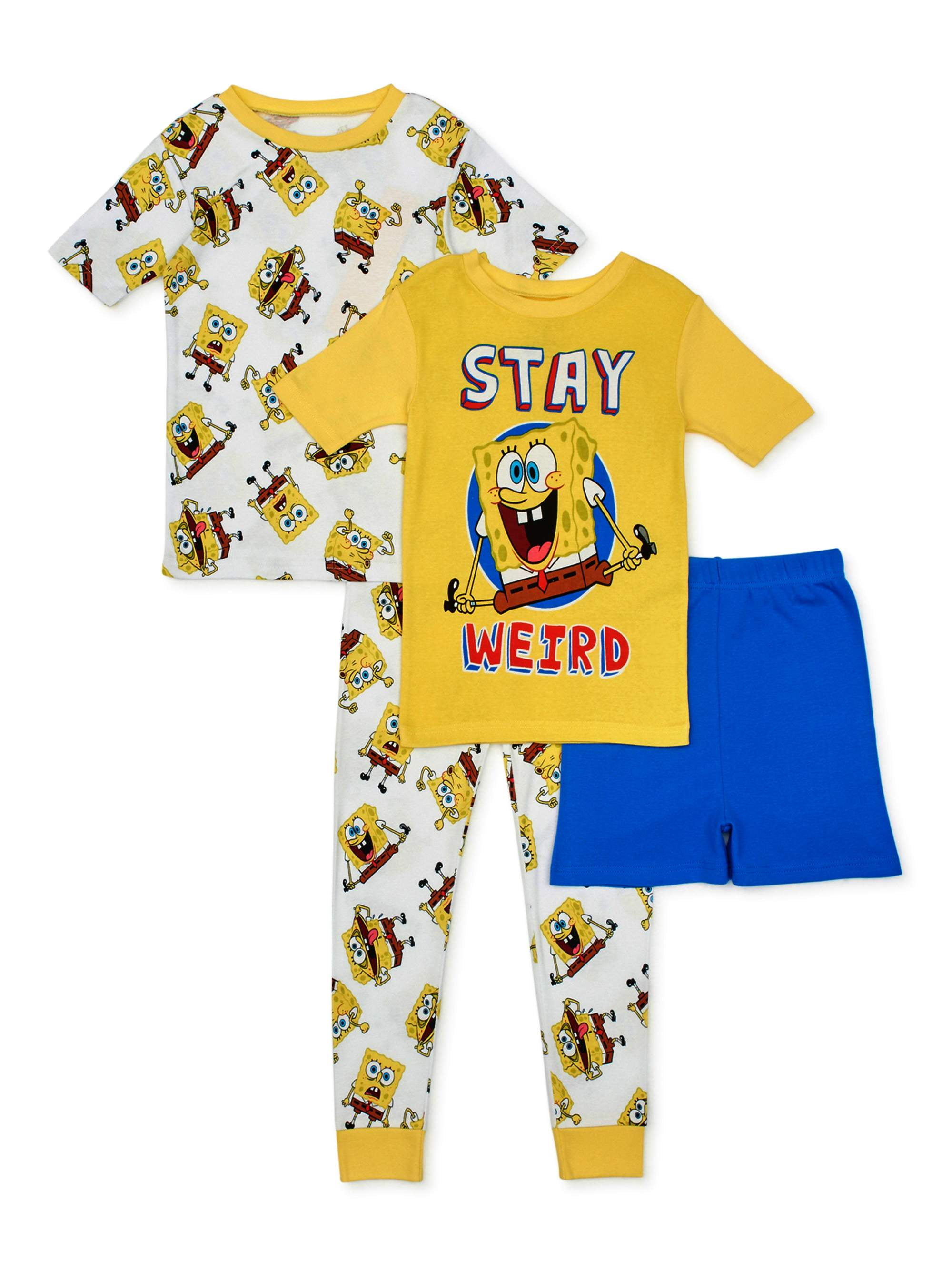 SpongeBob Boys Pajama Set, 4-Piece, Sizes 4-10 - Walmart.com