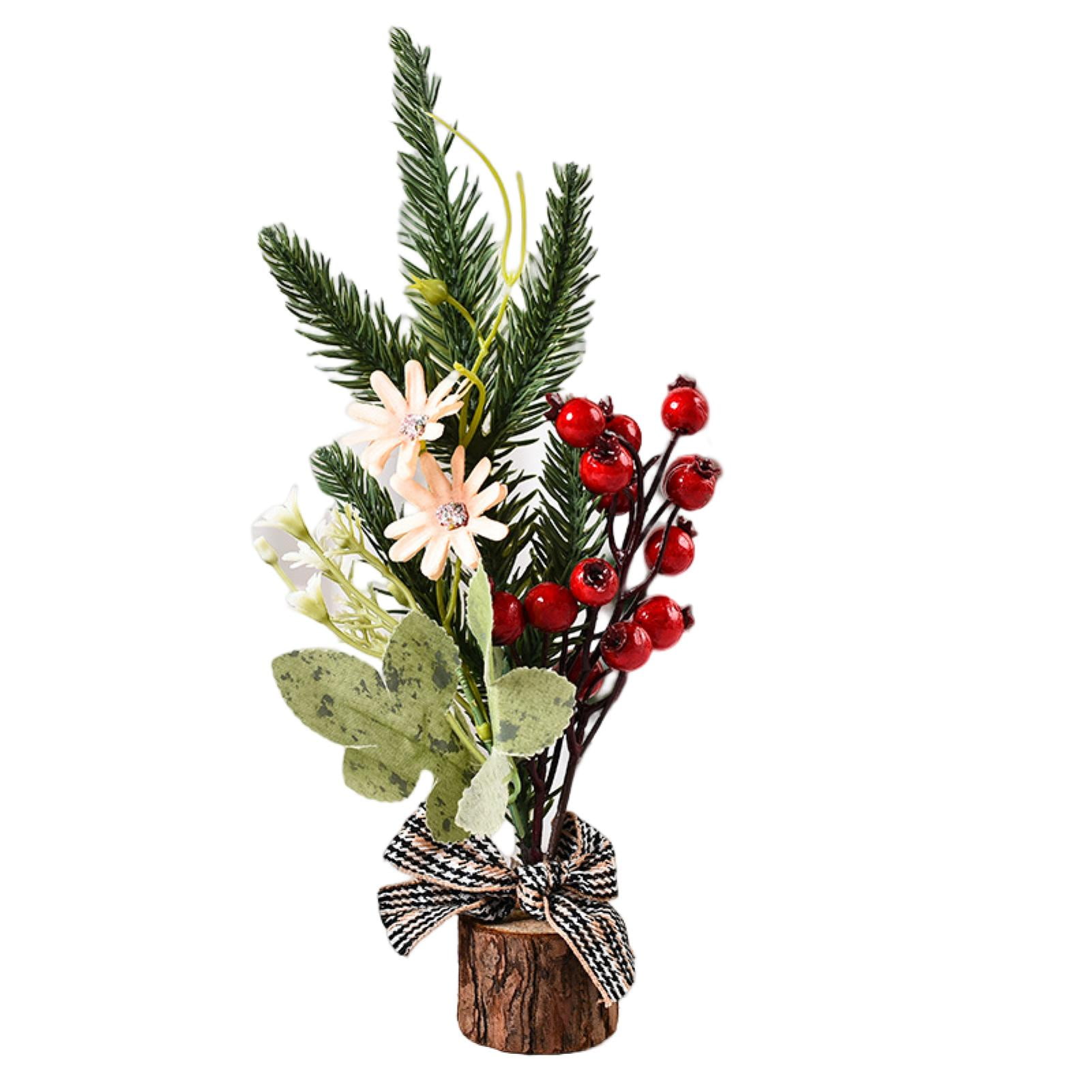 LYU 25 Mini Christmas Tree Solid Base Pine Tree Branch Various Styles ...