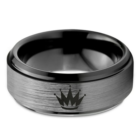 Zealot Jewelry - Tungsten Crown King Queen Heir Band Ring 8mm Men Women ...