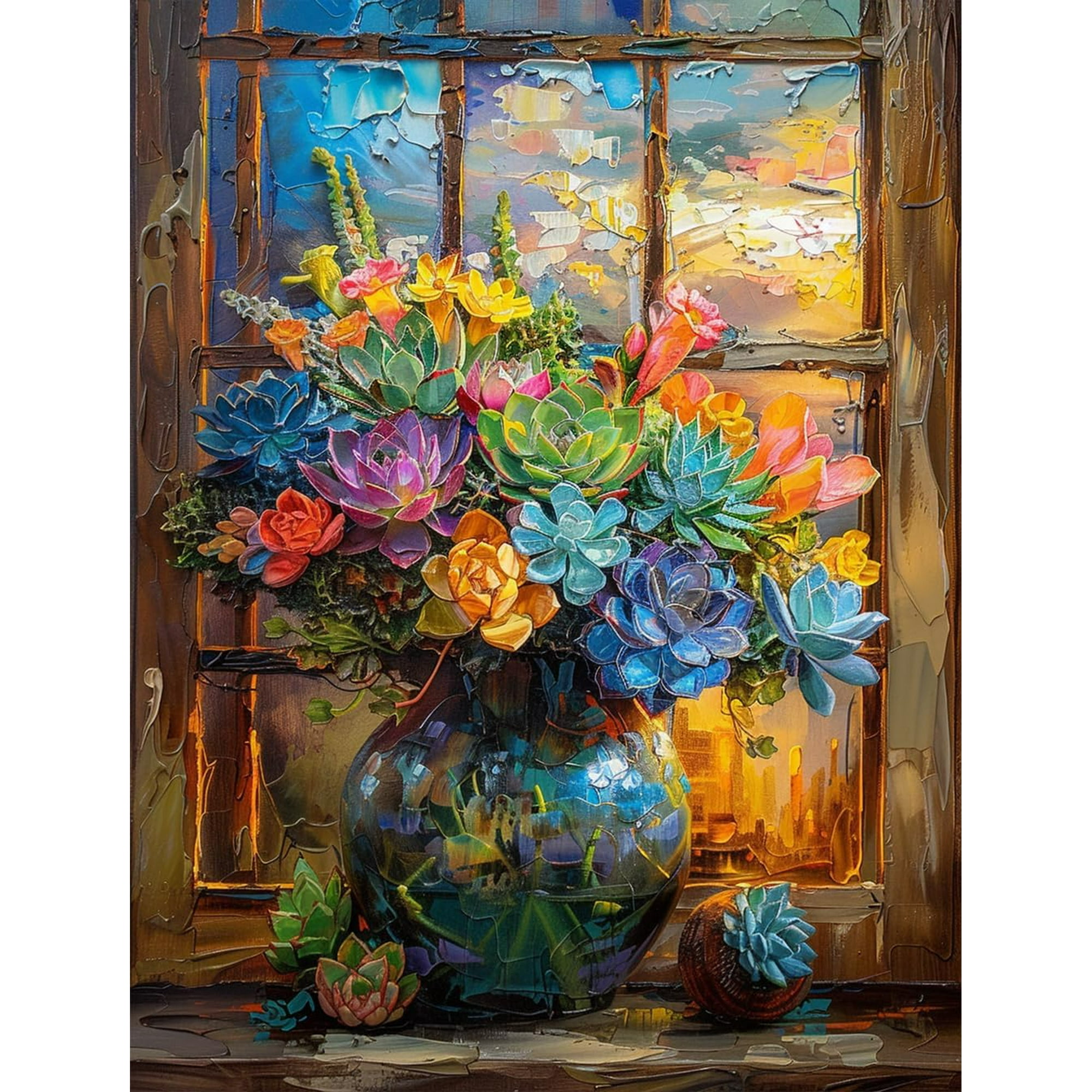 Click here for Wipblak Succulent In Front Of Window 1000 Pieces P... prices