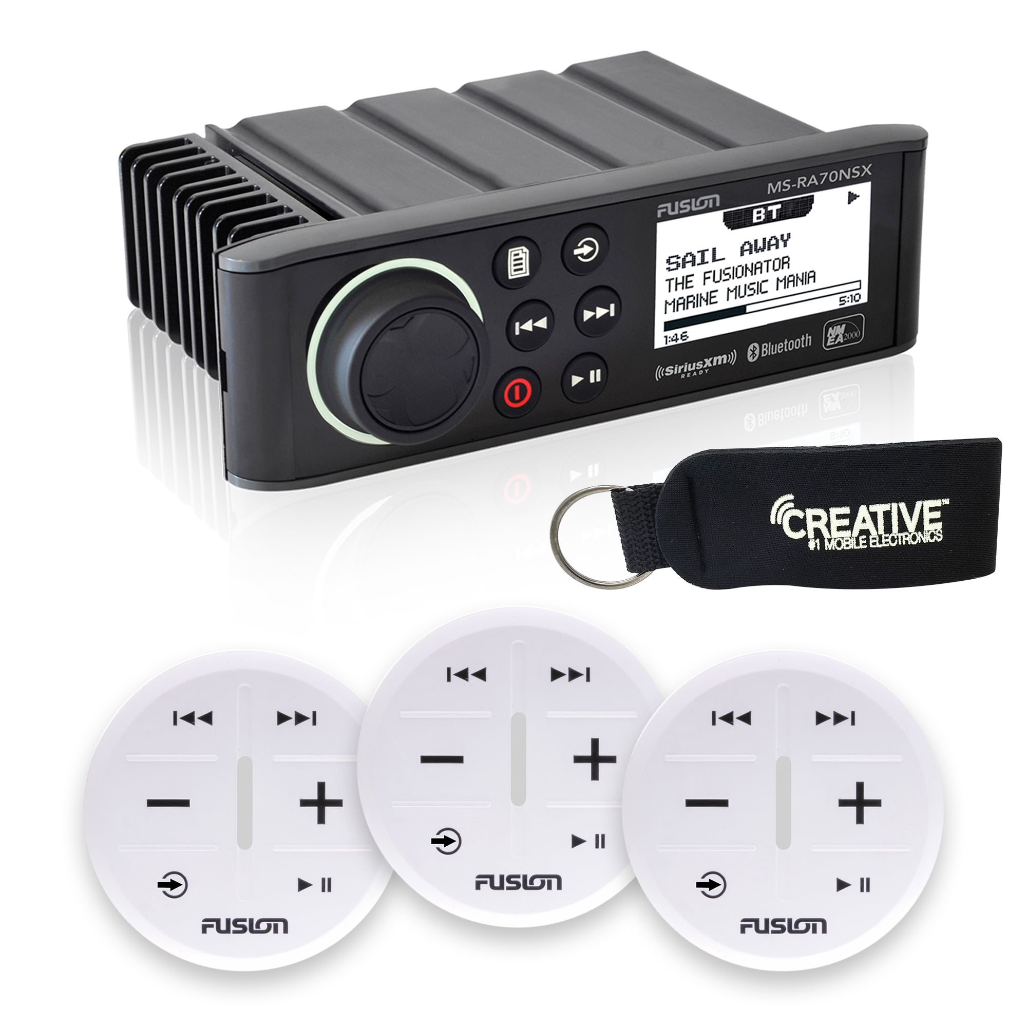 Fusion MS-RA70NSX Marine Entertainment System With Three Wireless ...