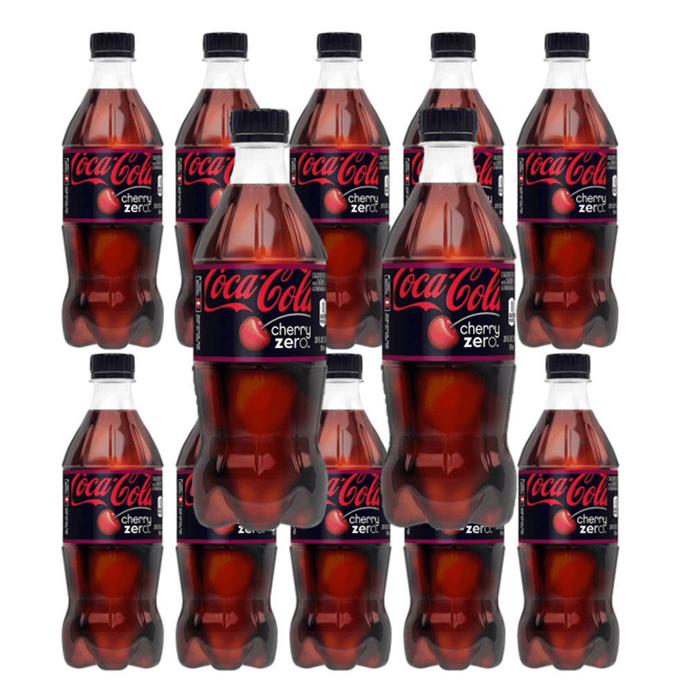 Zero Cherry Coke 20 oz Soda Pack of 12 - Walmart.com - Walmart.com
